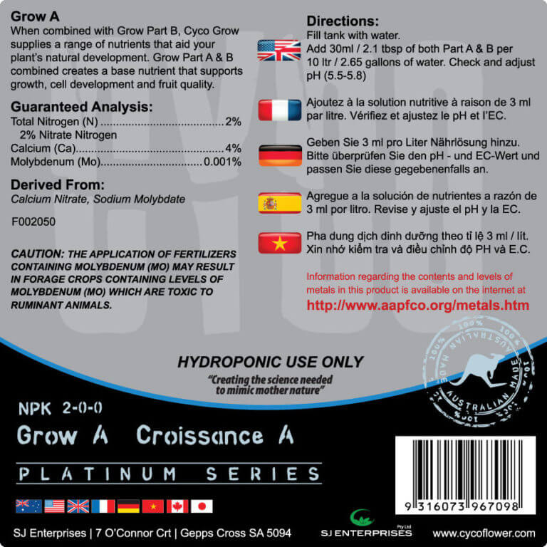 CYCO GROW A & B - Cyco Plantinum Series